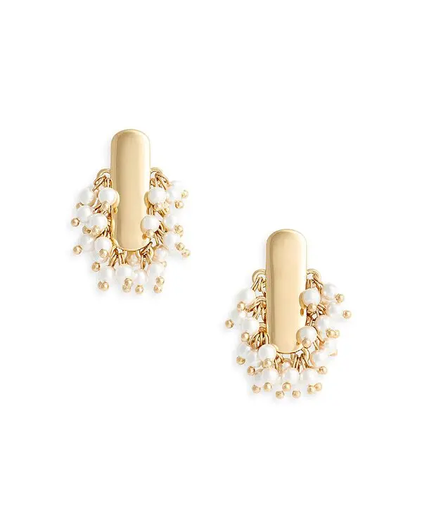 SELF-PORTRAIT Imitation Pearl Cluster Earrings - Gold