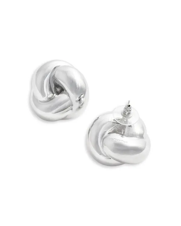 SELF-PORTRAIT Knot Oversized Stud Earrings - Silver