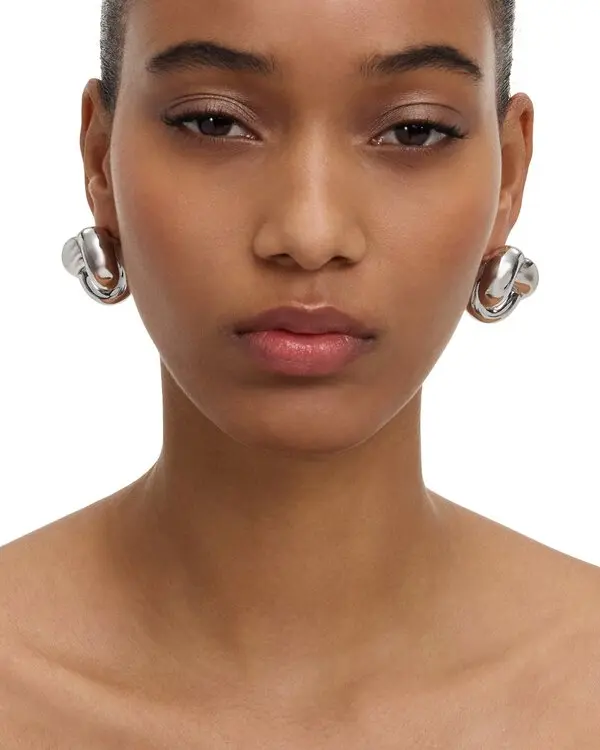 SELF-PORTRAIT Knot Oversized Stud Earrings - Silver