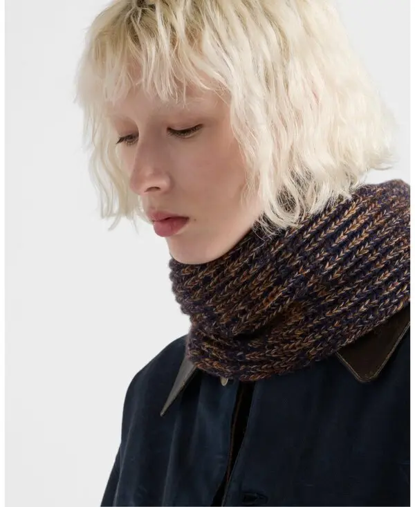 Prada Melange Wool And Cashmere Scarf - Blue