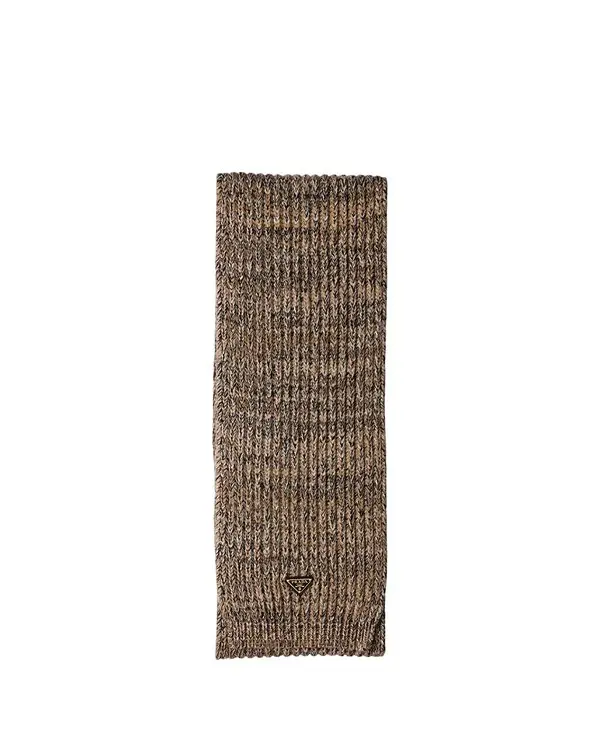 Prada Melange Wool And Cashmere Scarf - Brown