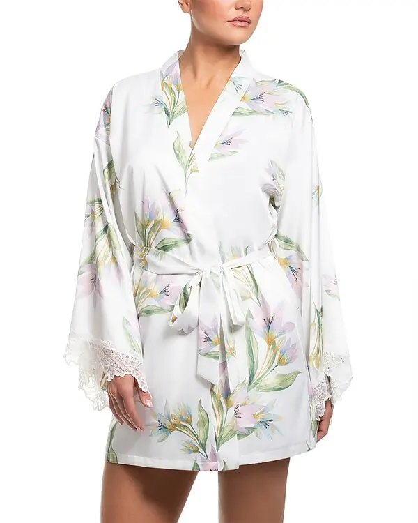 IN BLOOM BY JONQUIL Lace Cuff Wrap Robe - Ivory