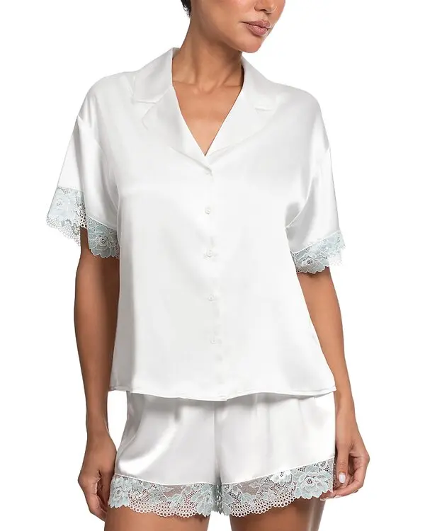 IN BLOOM BY JONQUIL Stretch Satin Shortie Pajama Set - Ivory