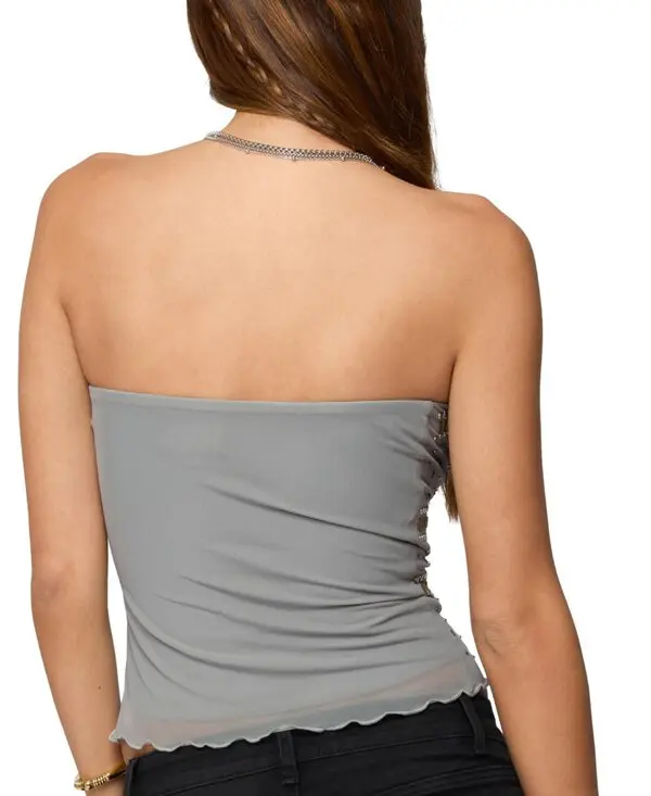 EDIKTED Izetta Embellished Strapless Top