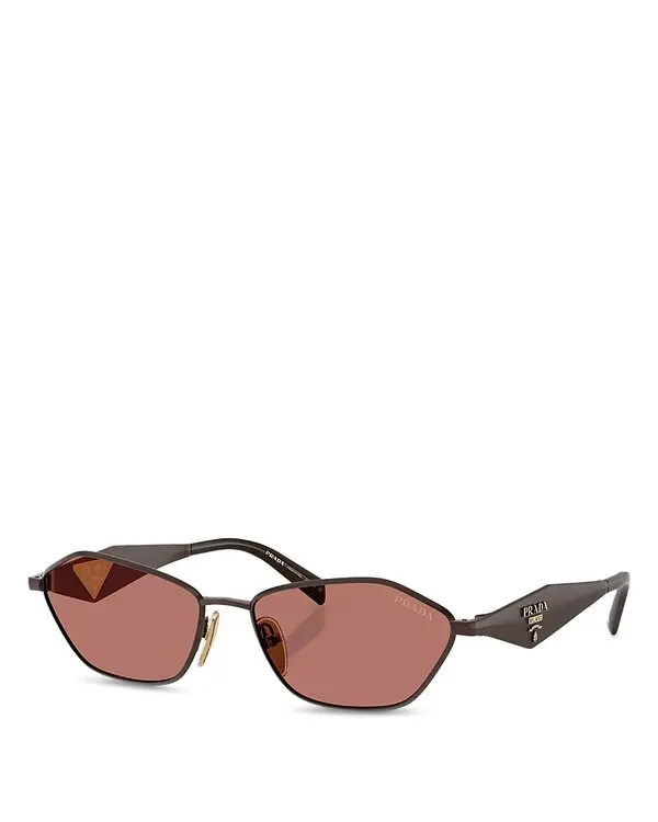 Prada Oval Sunglasses, 57mm - Bordeaux