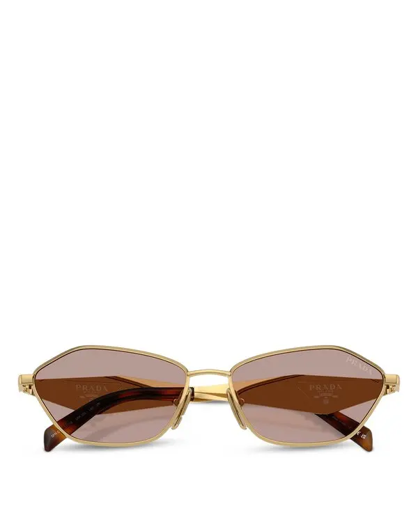 Prada Oval Sunglasses, 57mm - Gold