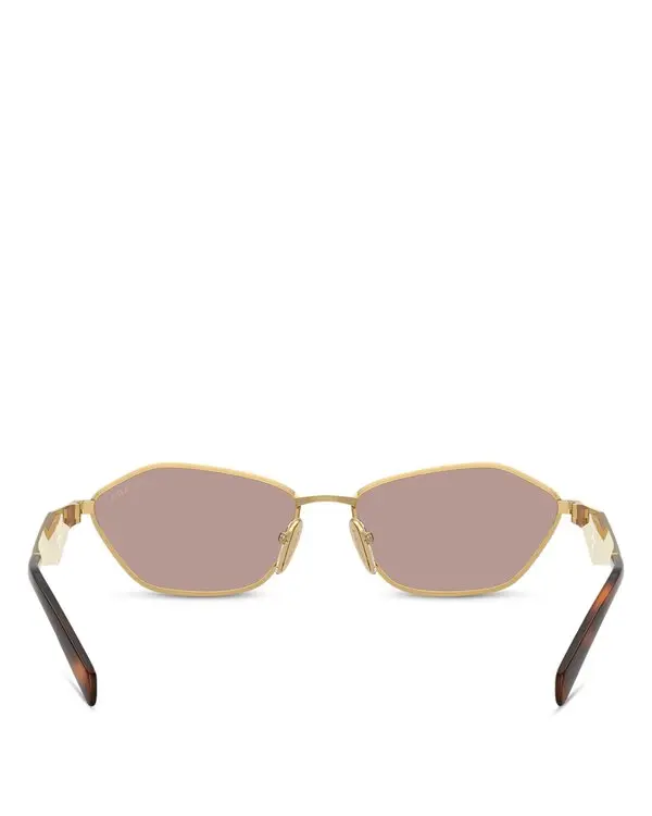Prada Oval Sunglasses, 57mm - Gold