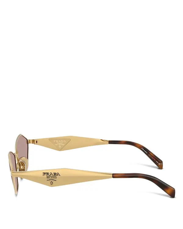 Prada Oval Sunglasses, 57mm - Gold