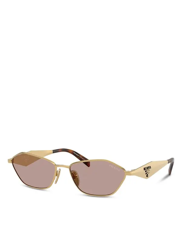 Prada Oval Sunglasses, 57mm - Gold
