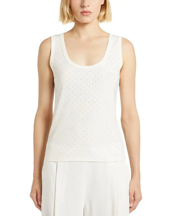 Marella Embellished Knit Top - Wool White