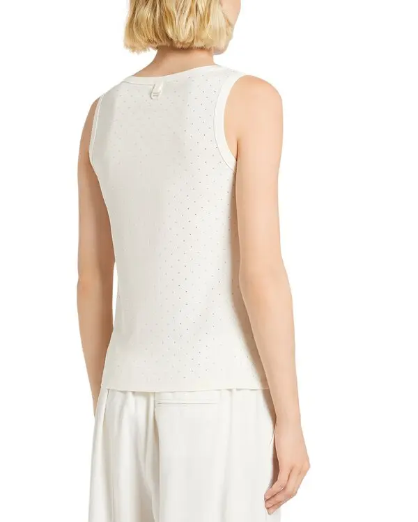 Marella Embellished Knit Top - Wool White