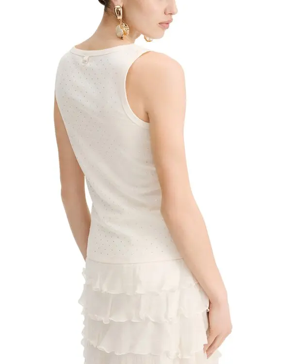 Marella Embellished Knit Top - Wool White