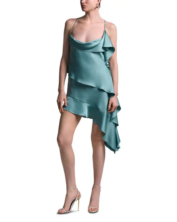 Bcbgmaxazria Fiona Ruffled Asymmetrical Dress