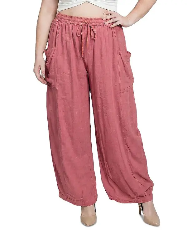 STANDARDS & PRACTICES Plus Wide Leg Culotte Pants - Rose