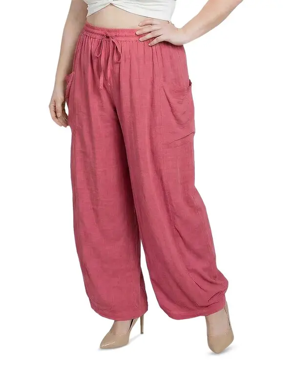 STANDARDS & PRACTICES Plus Wide Leg Culotte Pants - Rose