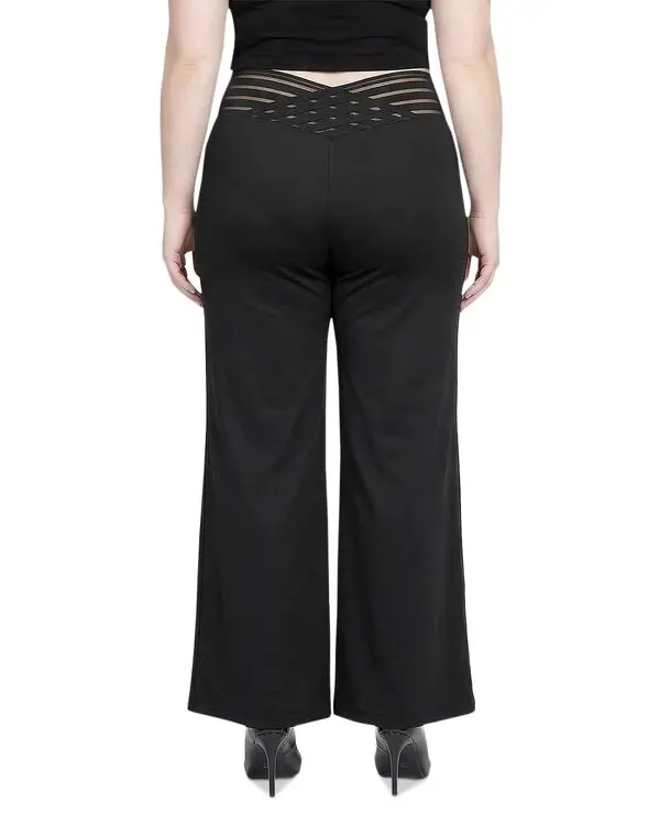STANDARDS & PRACTICES Plus Mesh V Waistband Palazzo Pants