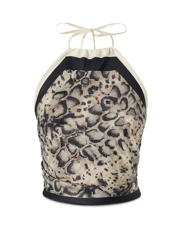 Pinko Halter Neck Top With Animal Print