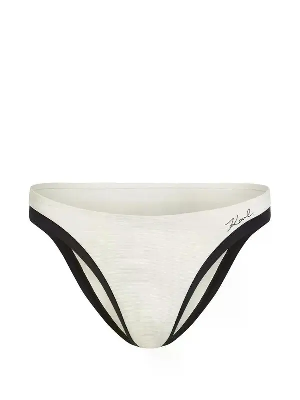 Karl Lagerfeld Signature Cheeky Bikini Bottoms - Neutrals