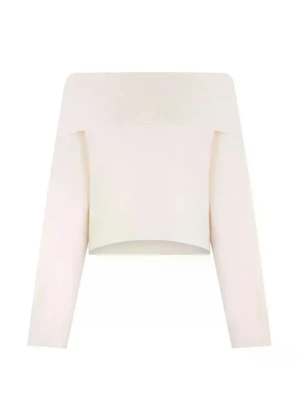 P.a.r.o.s.h Off-shoulder Cropped Sweater - Neutrals