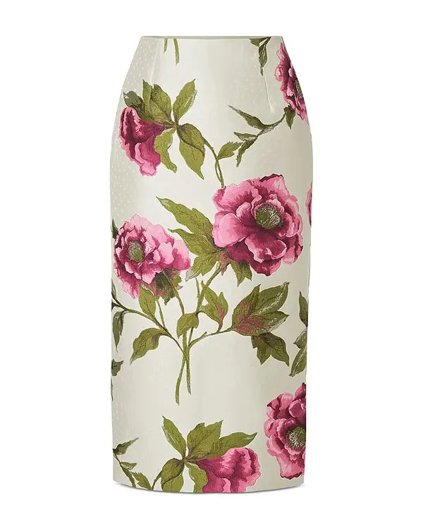 Carolina Herrera Floral Pencil Skirt - Ivory Multi
