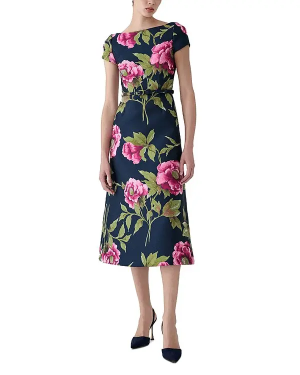 Carolina Herrera Short Sleeve A-line Dress With Floral Print