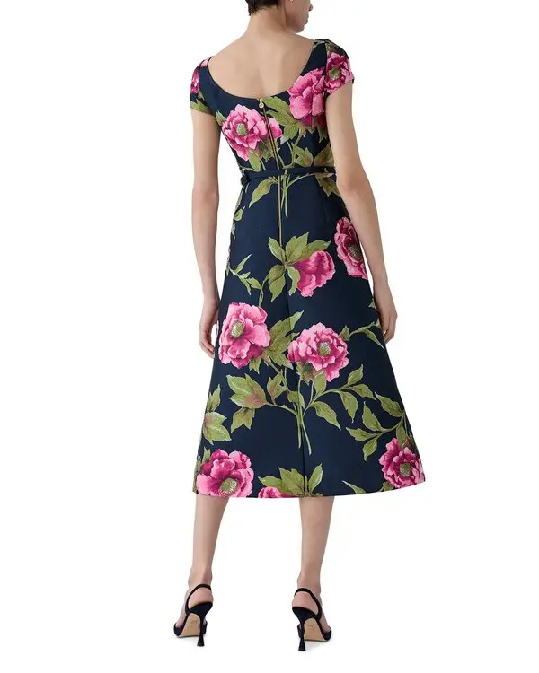 Carolina Herrera Short Sleeve A-line Dress With Floral Print