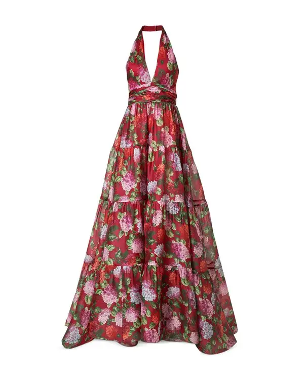 Carolina Herrera Halter Neck Tiered A-line Gown