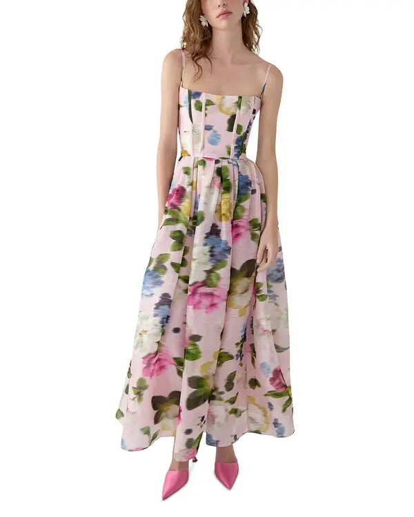 Carolina Herrera Floral Print Midi Dress