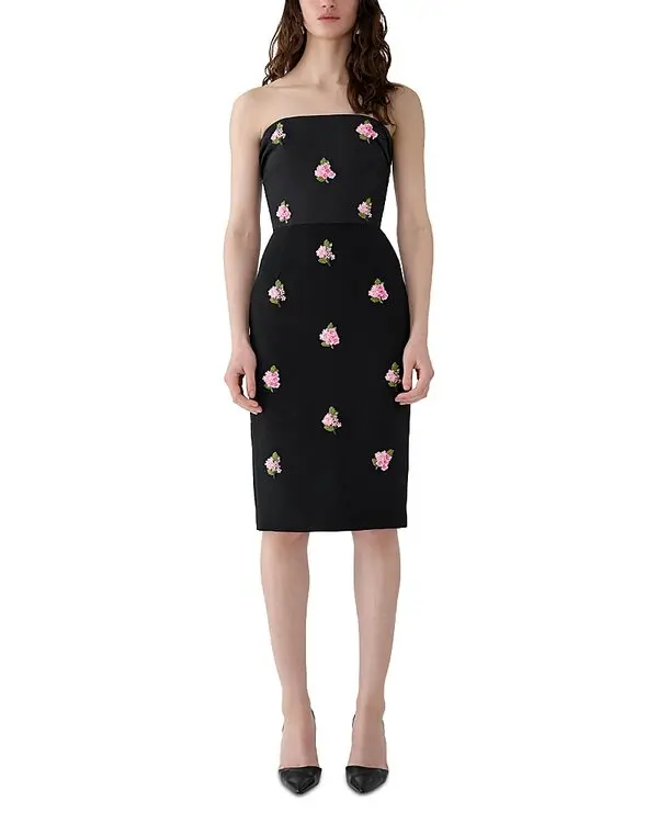 Carolina Herrera Strapless Embroidered Dress