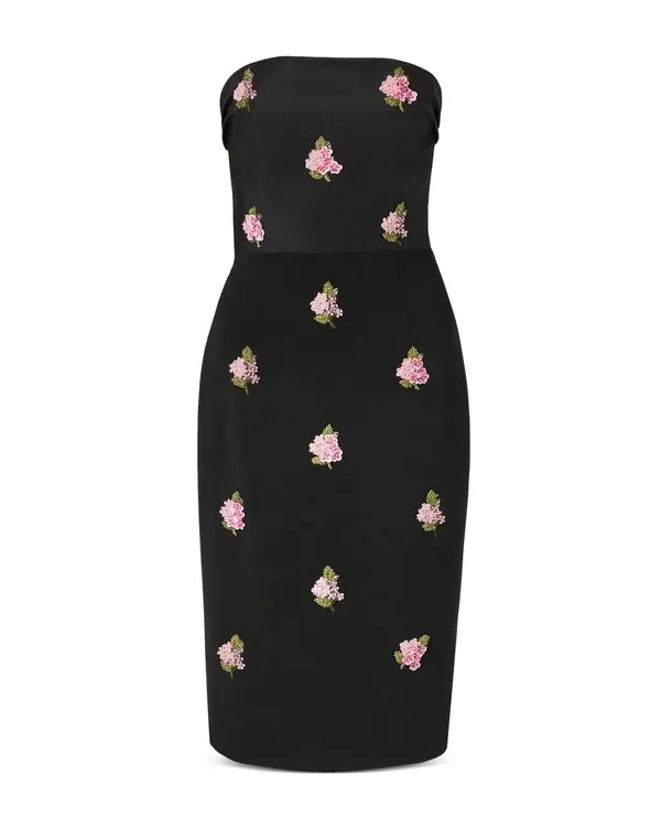 Carolina Herrera Strapless Embroidered Dress