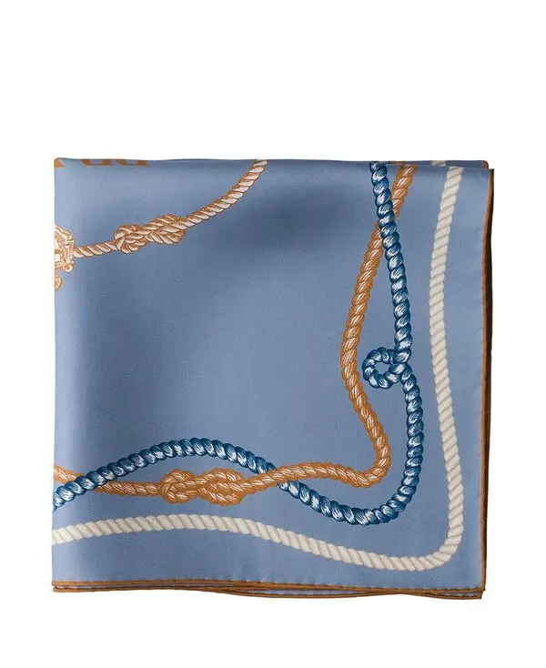 Prada Printed Silk Twill Scarf, 55 X 55 Cm - Blue