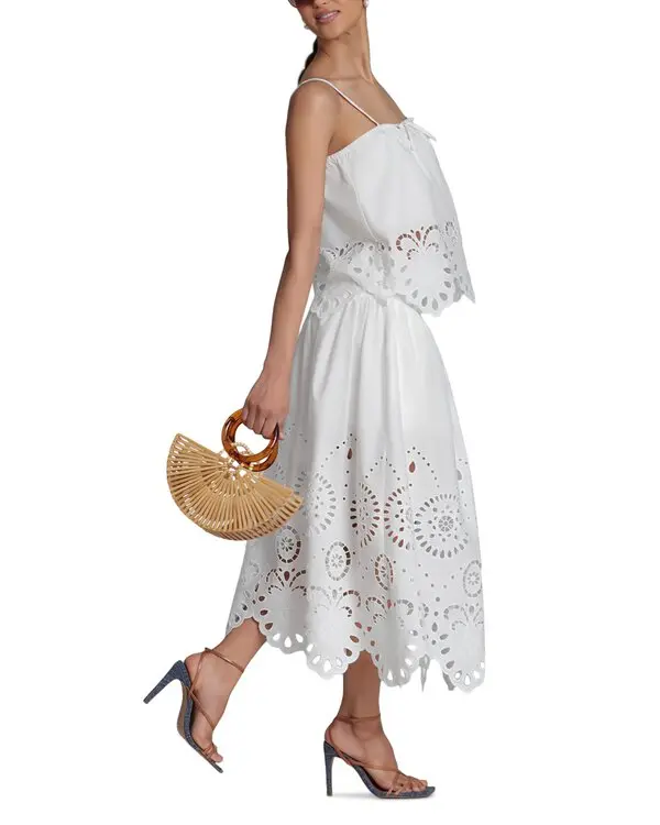 Avec Les Filles Embroidered Eyelet Bandeau Top