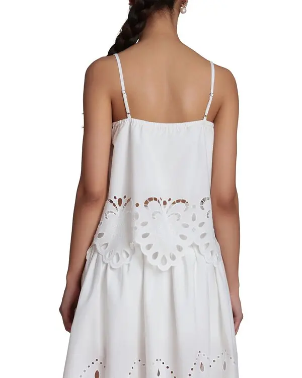 Avec Les Filles Embroidered Eyelet Bandeau Top