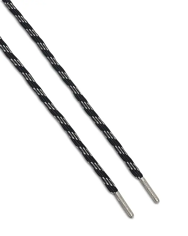 GOLDEN GOOSE Polyester Tubular Laces - Black/grey/asphalt