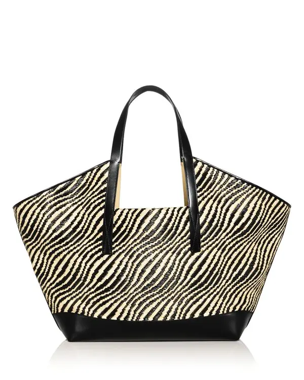 Marni Striped Woven Tote Bag - Black