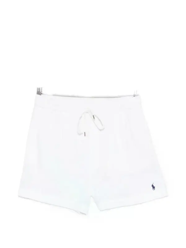 Polo Ralph Lauren Embroidered Logo Linen Shorts - White