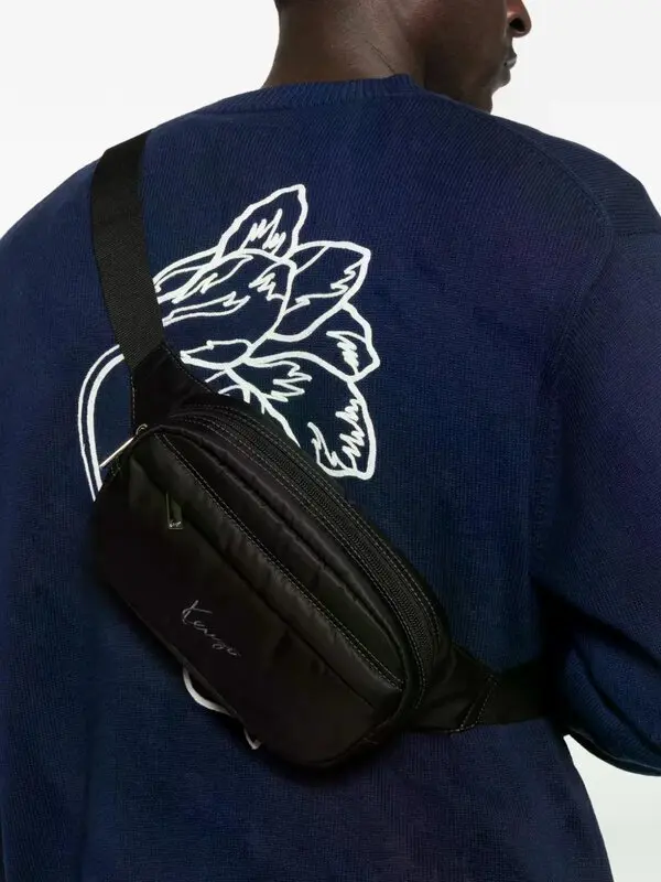 Kenzo Logo Embroidered Belt Bag - Black