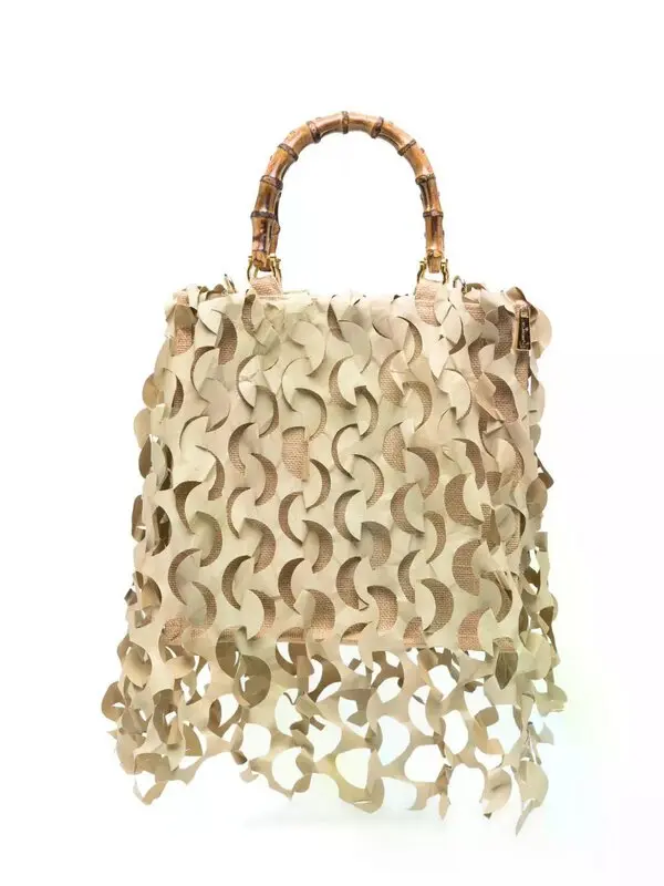 LA MILANESA Oceano Bamboo Handle Tote Bag