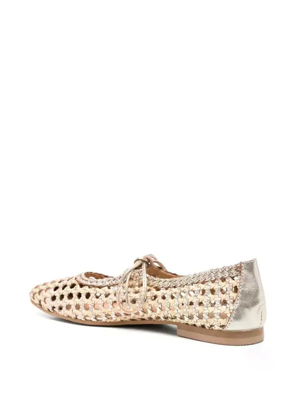 GIOSEPPO Woven Leather Ballet Flats