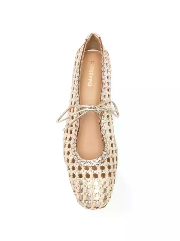 GIOSEPPO Woven Leather Ballet Flats