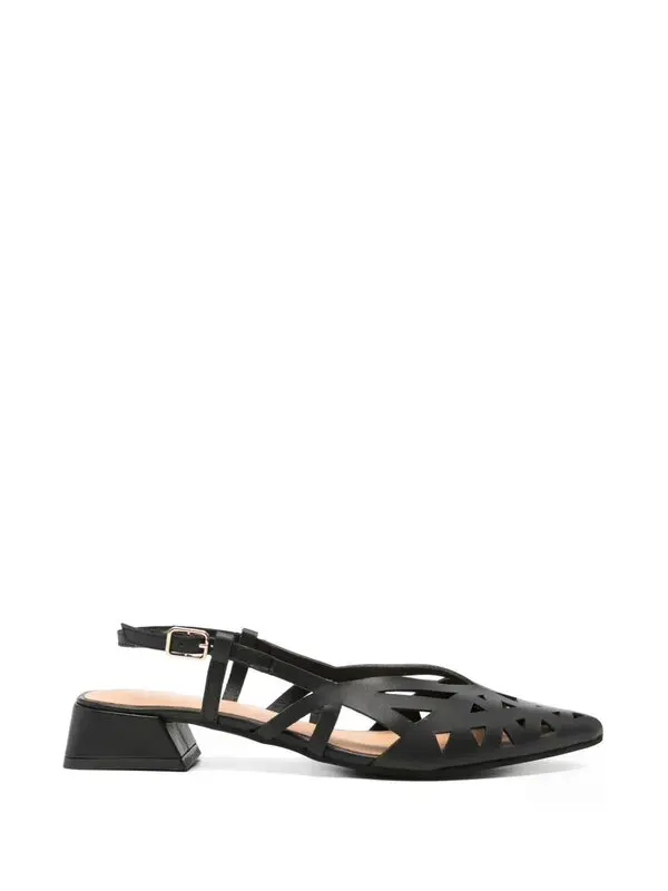 GIOSEPPO Cut-out Slingback Pumps With Low Block Heel - Black