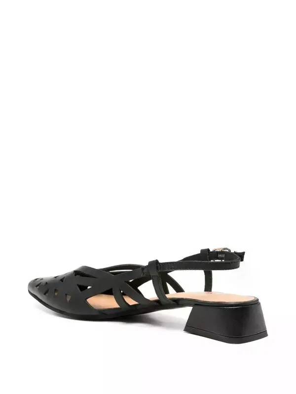 GIOSEPPO Cut-out Slingback Pumps With Low Block Heel - Black