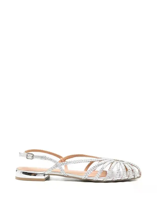 GIOSEPPO Hingham Braided Cage Sandals - Silver
