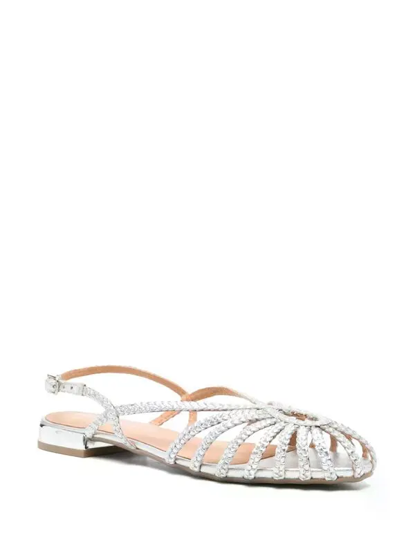 GIOSEPPO Hingham Braided Cage Sandals - Silver