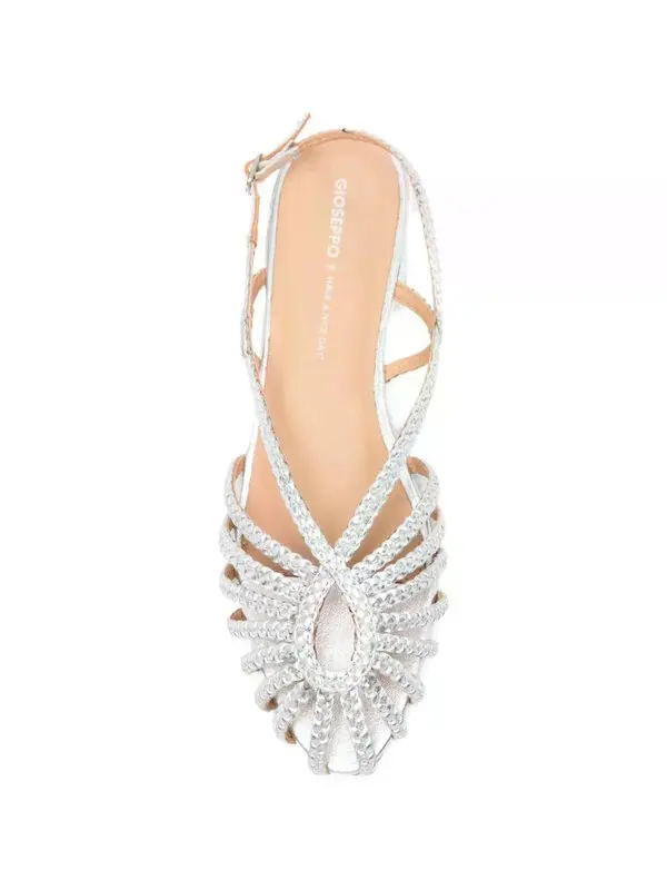 GIOSEPPO Hingham Braided Cage Sandals - Silver