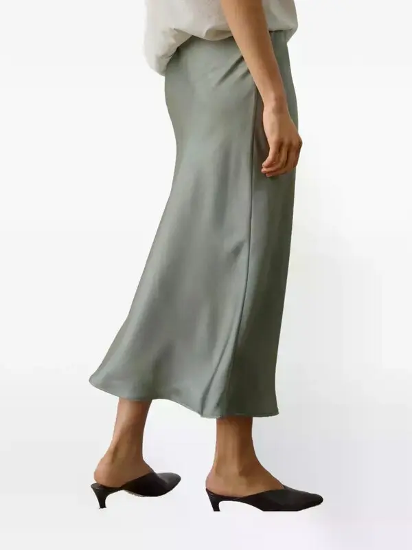 Soeur Fever Satin-finish Midi Skirt - Green
