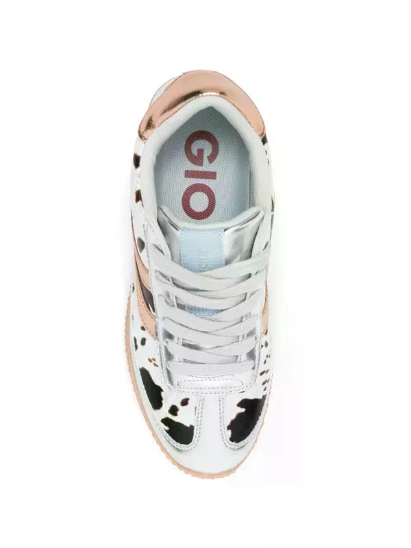 GIOSEPPO Cow-print Metallic-effect Sneakers