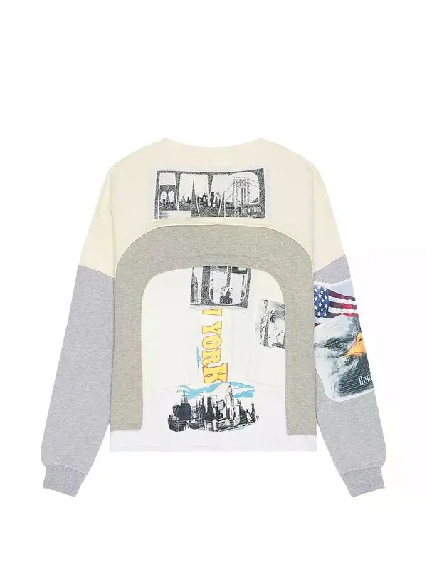 WHO DECIDES WAR Arched Collage Crew-neck Sweatshirt