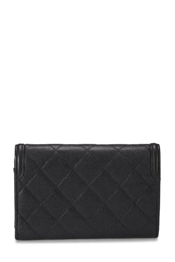 Chanel Caviar 'cc' Filigree Long Flap Wallet
