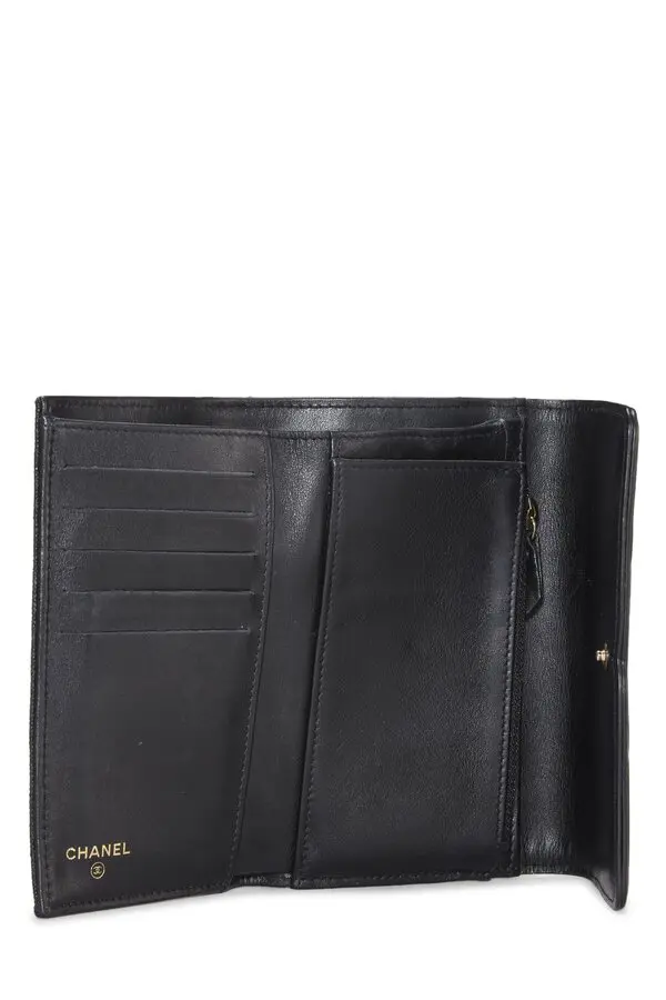 Chanel Caviar 'cc' Filigree Long Flap Wallet